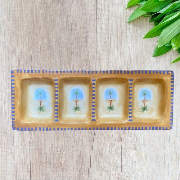 Liz Ross | Dining | Liz Ross Clay Art Mirage Palm Hand Painted Serving ...